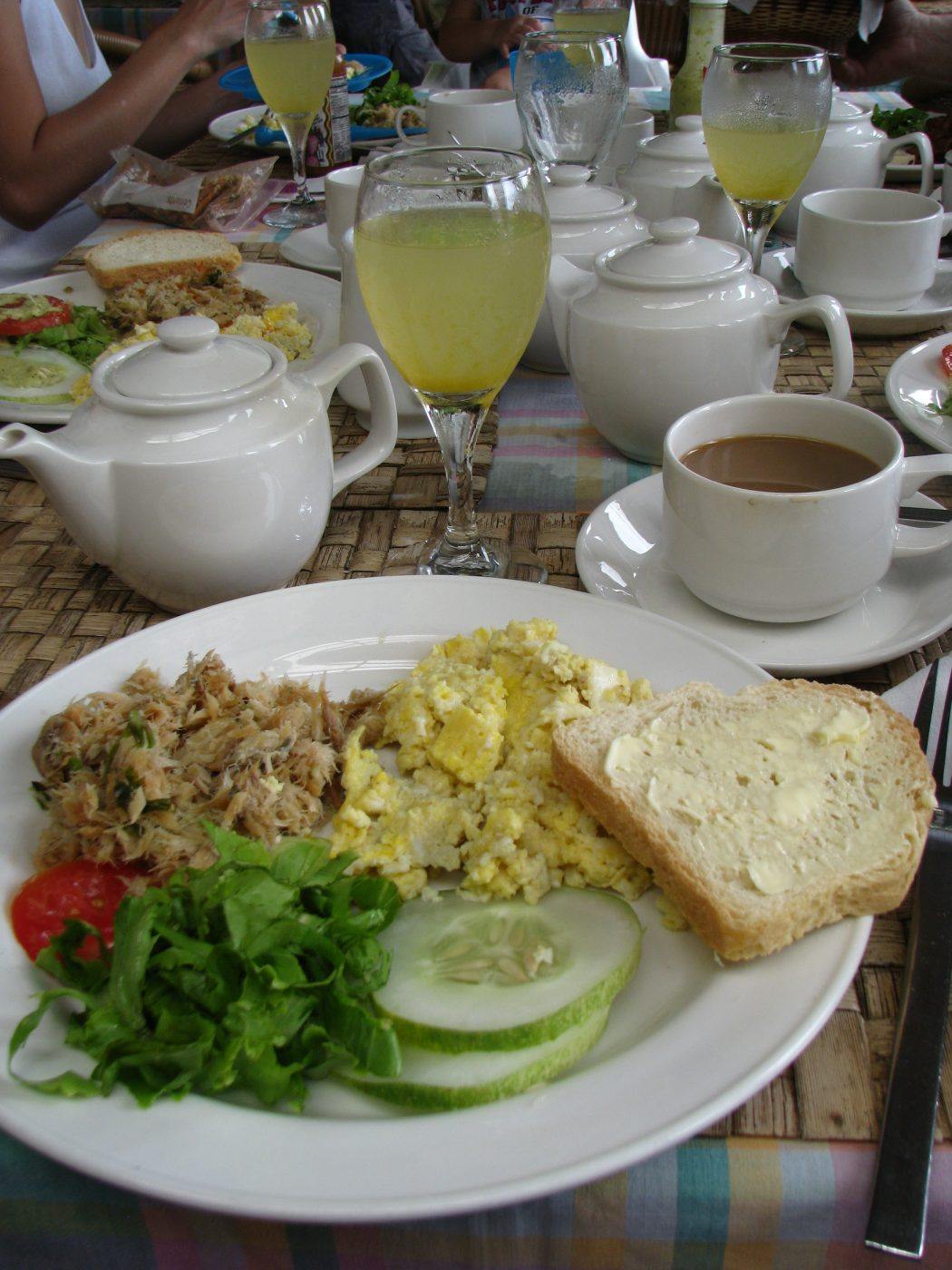 Caribbean breakfast, delicious coffee, and starfruit juice • As We Saw It